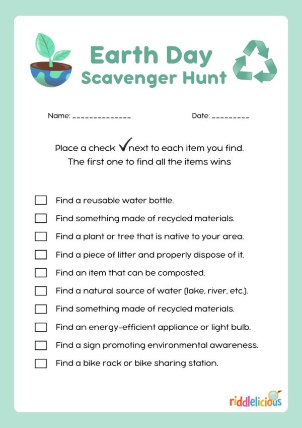 Free Pi Day Scavenger Hunt Printable PDF for Kids