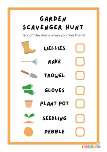 Free Garden Scavenger Hunt Printable (PDF) for Kids