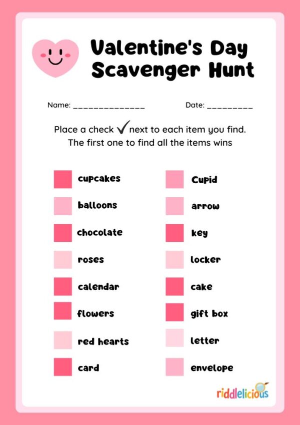 Portfolio Archive Riddlelicious – Kids Scavenger Hunt Printables ...