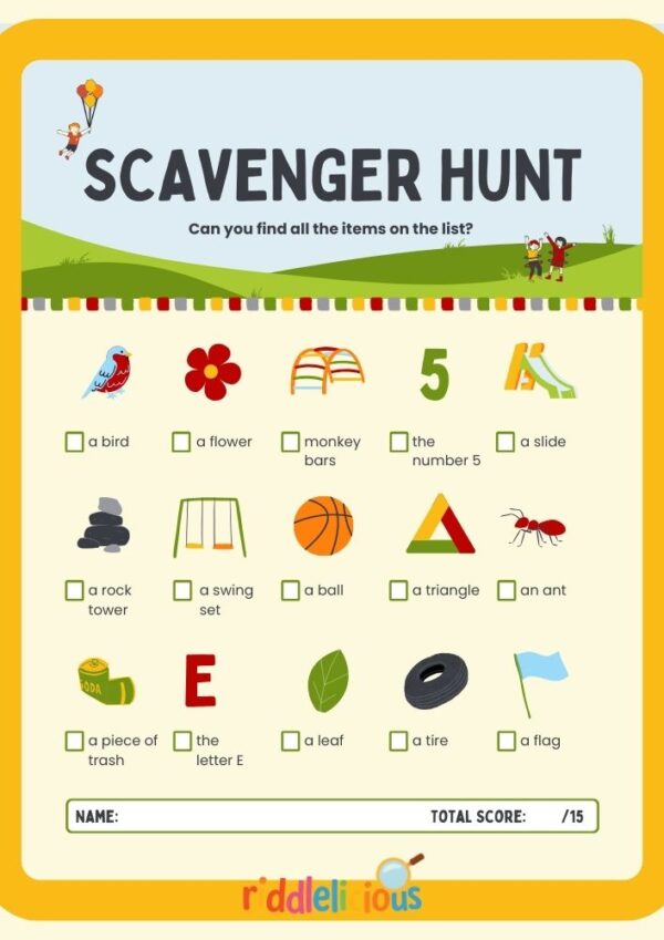 Free Scavenger Hunt Template – Printable PDF For Kids