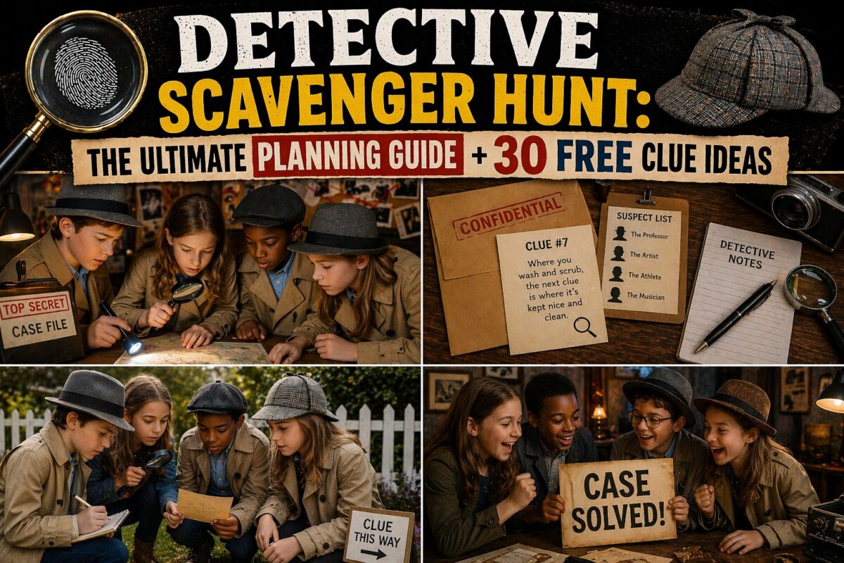 Detective Scavenger Hunt Guide: 30 Clues + Free PDF Kit